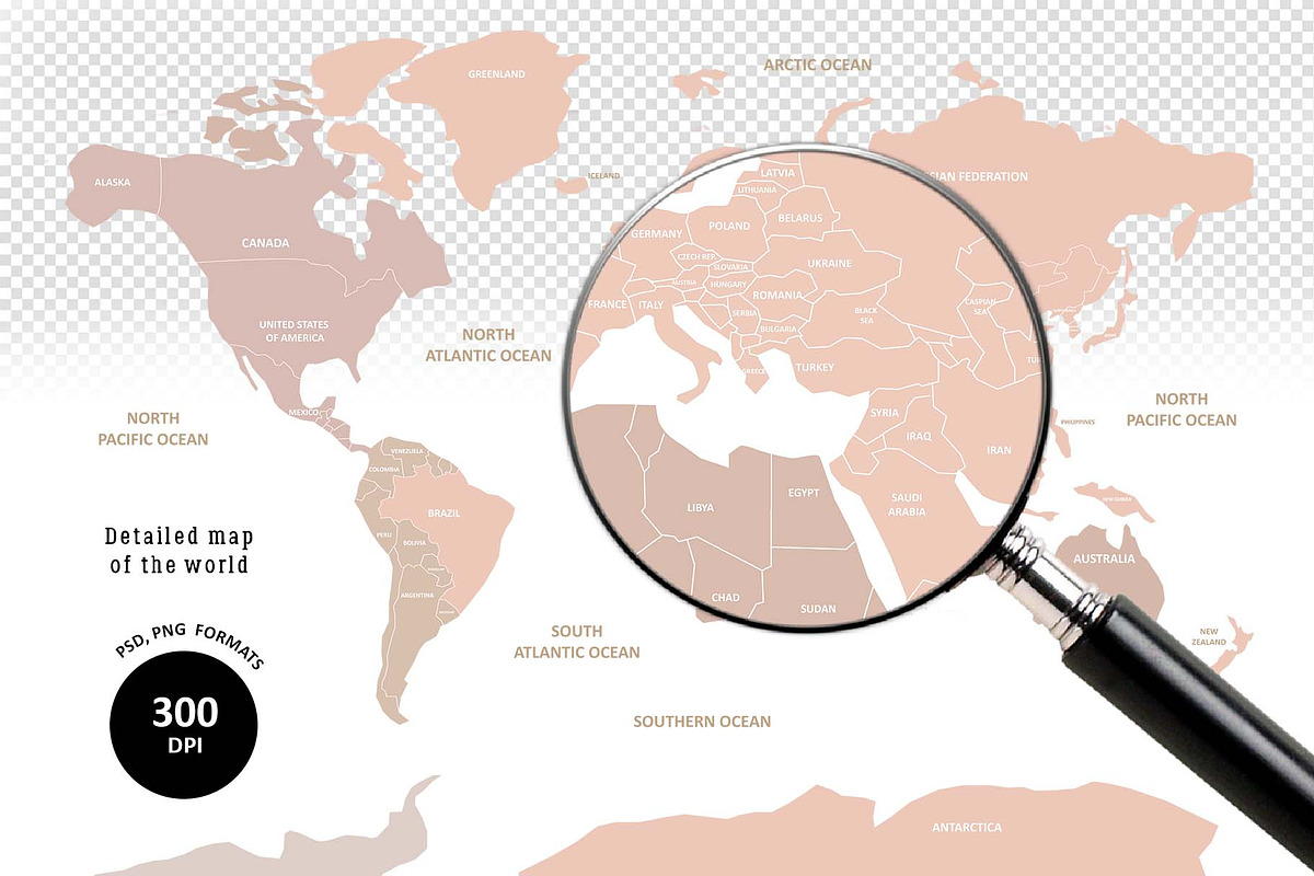 World map with attractions, an Education Illustration by VerAna