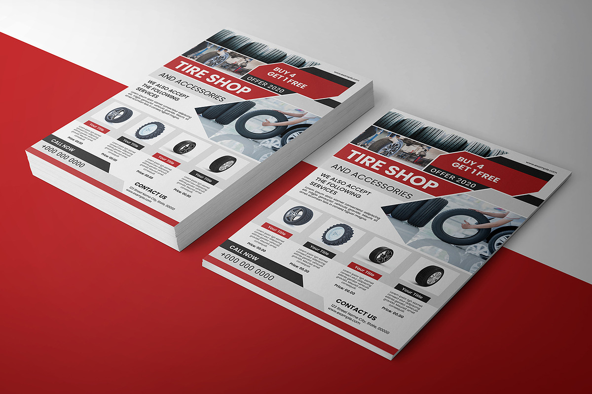 Tire Shop Flyer Template, a Flyer Template by Template Shop | Creative ...