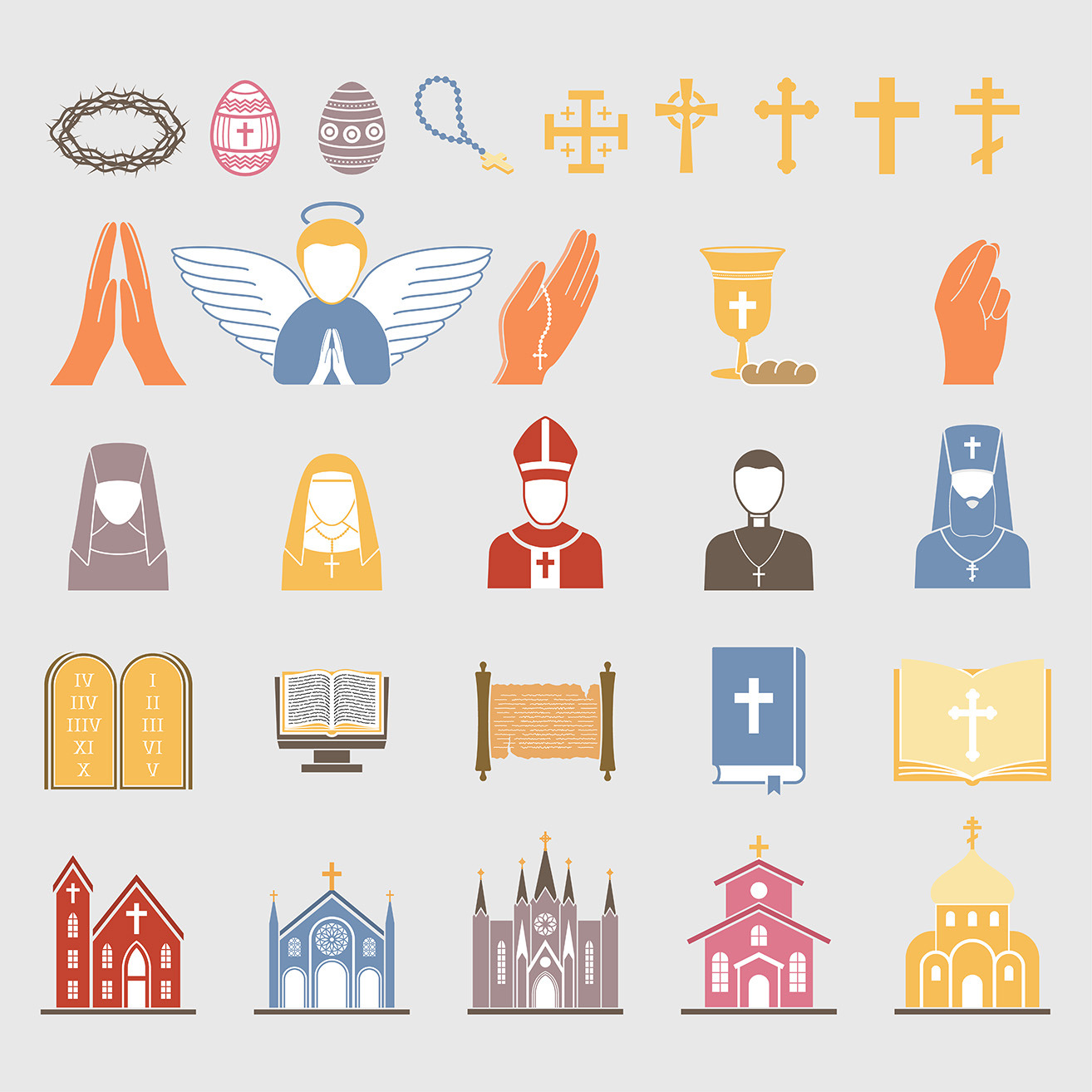 Christianity religion vector icons, an Icon by Vectorstockersland
