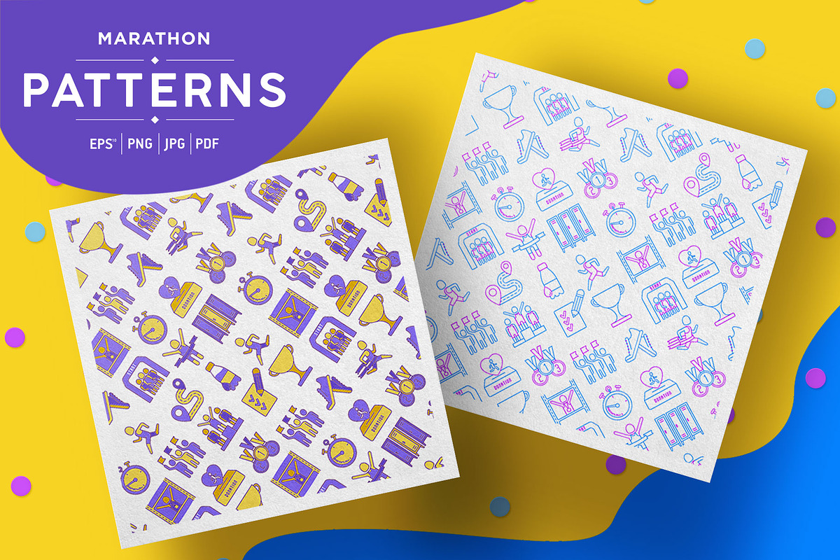 Marathon Patterns Collection, a Pattern Graphic by Alex Blogoodf