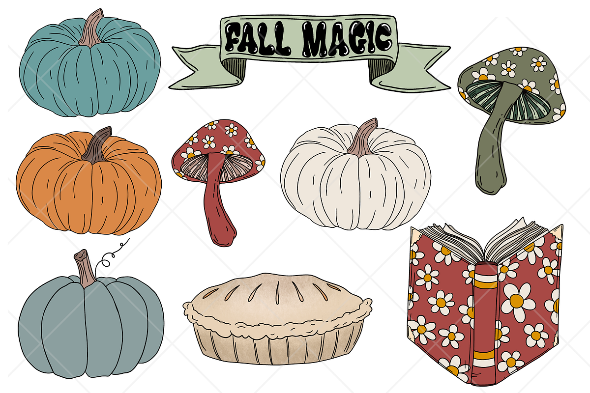 Thanksgiving Cozy Fall Clipart, a Graphic by Murphy & Frank