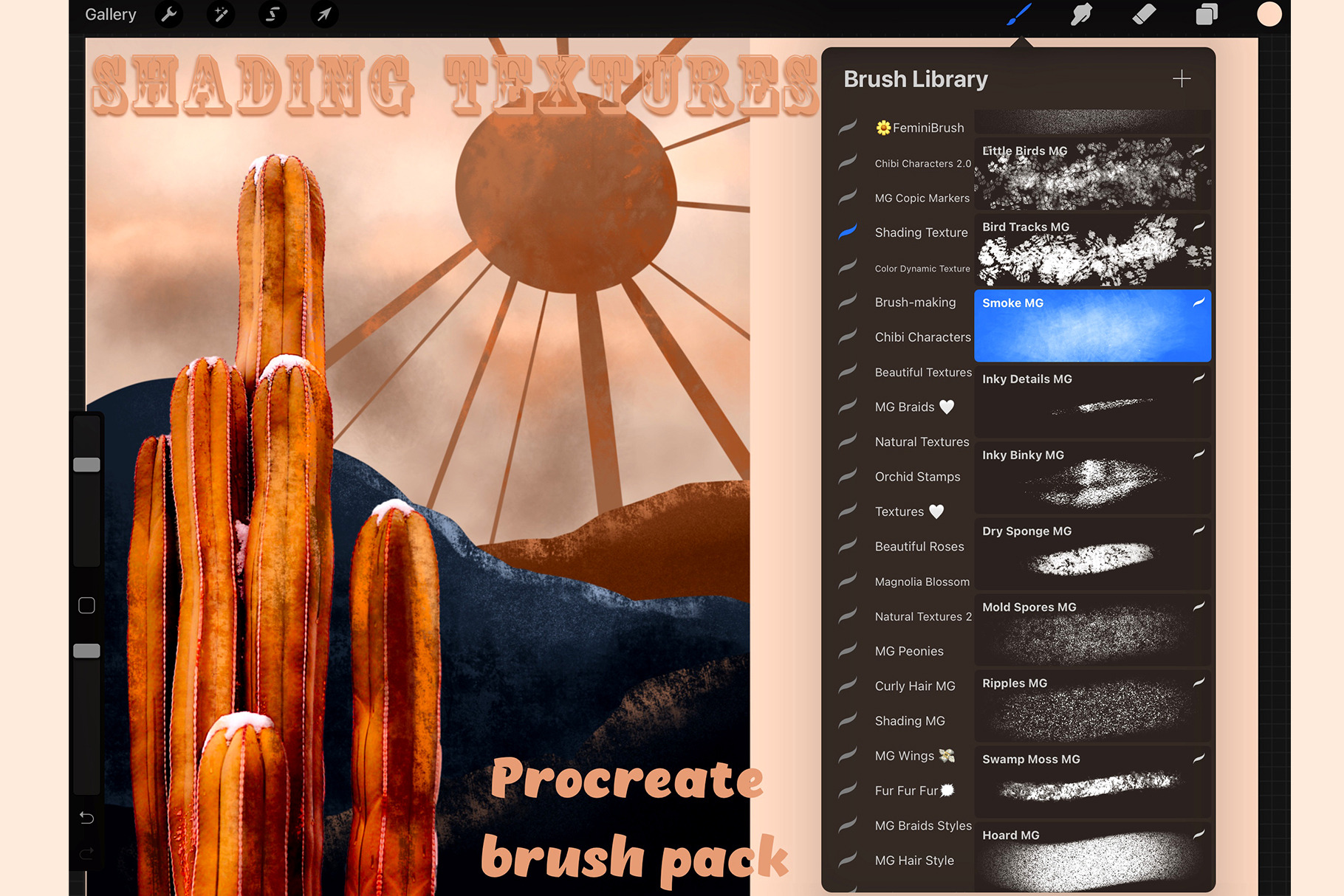 Shading Texture Procreate Brushes, a Brush Add-On by HabitusDesigns