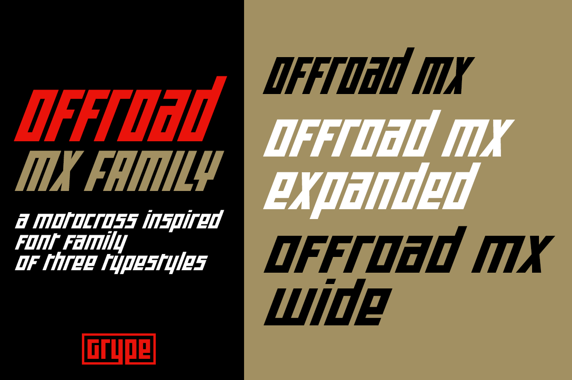 Offroad MX Family, a Sans Serif Font by GRYPE