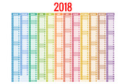 2018 calendar. Print Template. Week Starts Sunday. Portrait Orientation ...