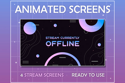 ANIMATED 4x Neon Twitch Overlays, an Illustration by BuffikShop