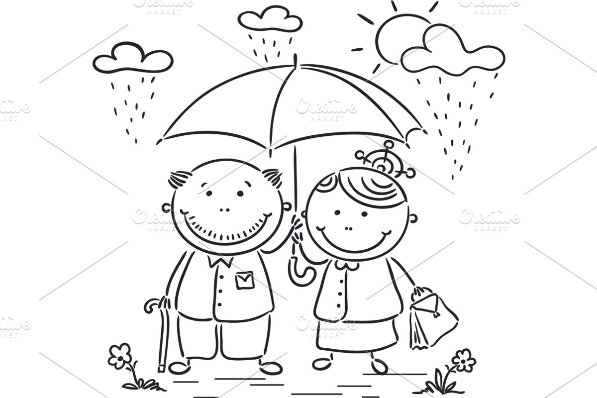 Outline cartoon kids illustration, an Illustration by Bubert Art