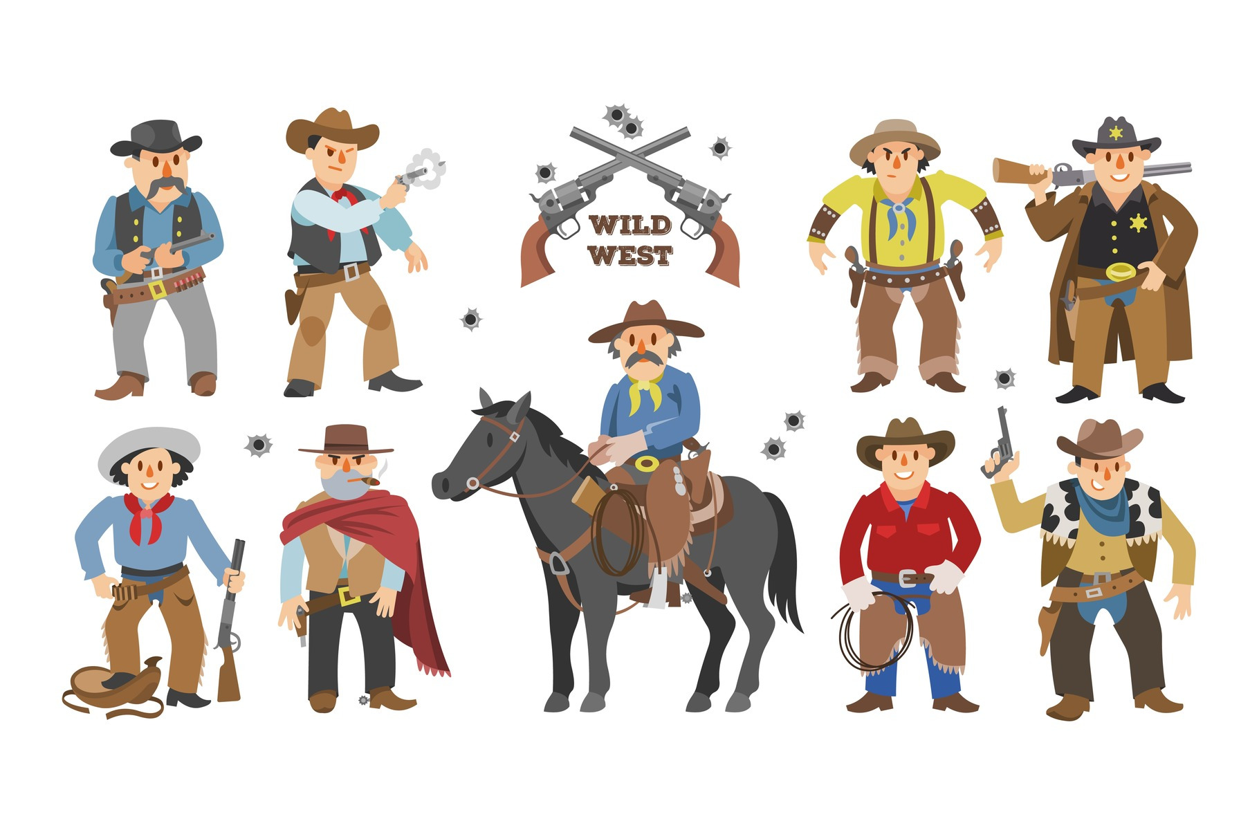 Cowboy vector western cow boy on, an Animal Illustration by RocketArt
