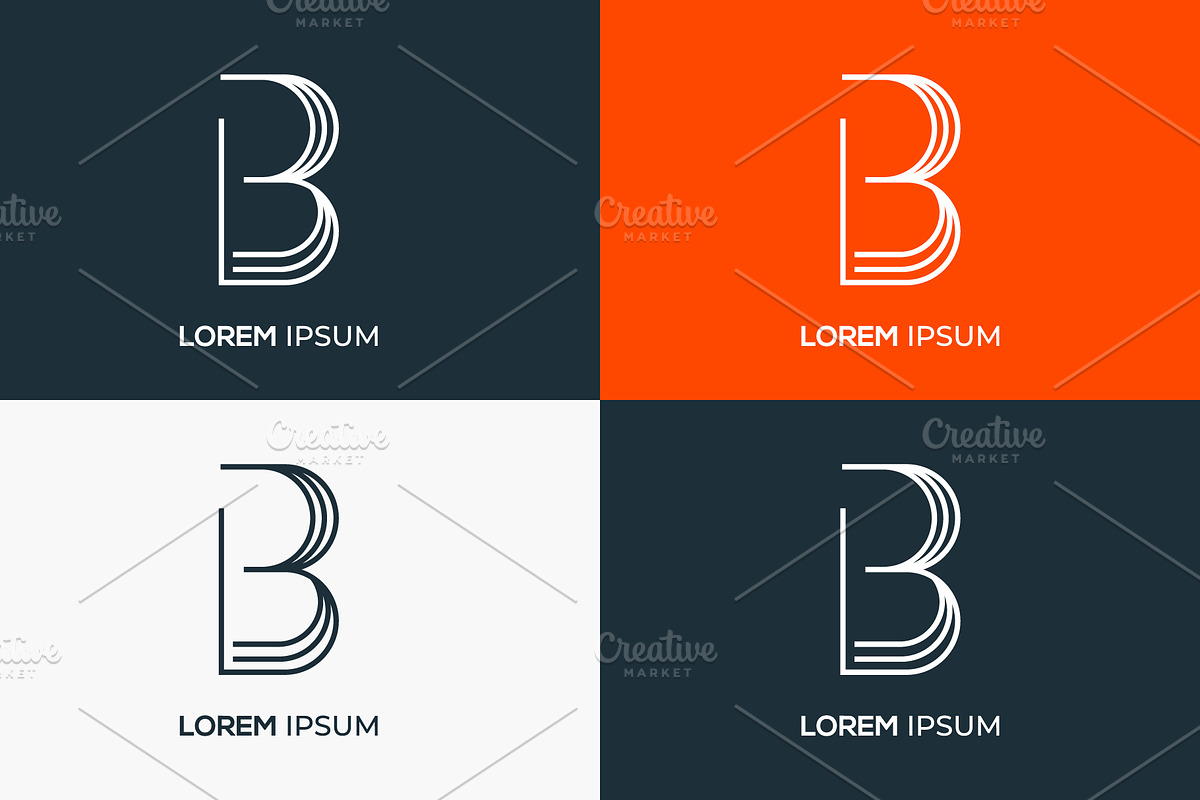 Monogram icon logo B, a Branding & Logo Template by idesign_4u