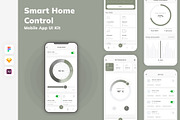 Smart Home Control Mobile App UI Kit, an UI Kit Template by uicube