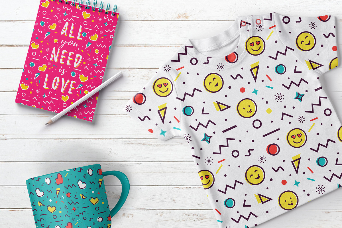 Nineties Patterns Collection, a Pattern Graphic by JuliaMalinovskaya ...