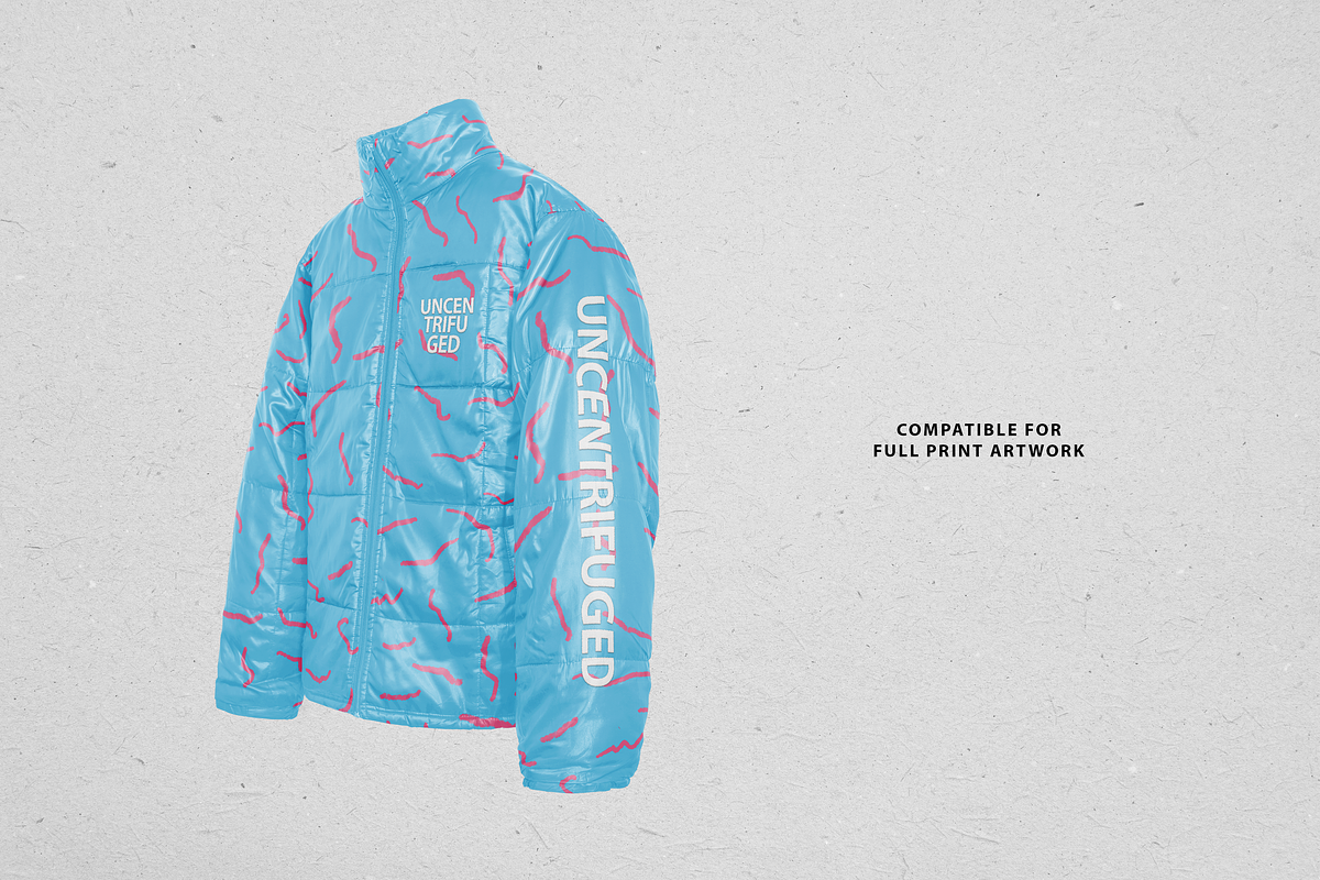 Realistic Puffer Jacket Mockup, a Hoody Mockup by Uncentrifuged Pressure