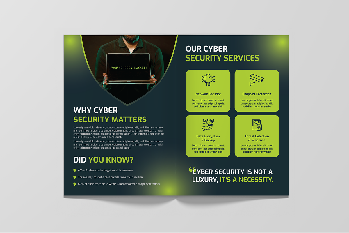 Cyber Security Bifold Brochure, a Brochure Template by Annora Studio