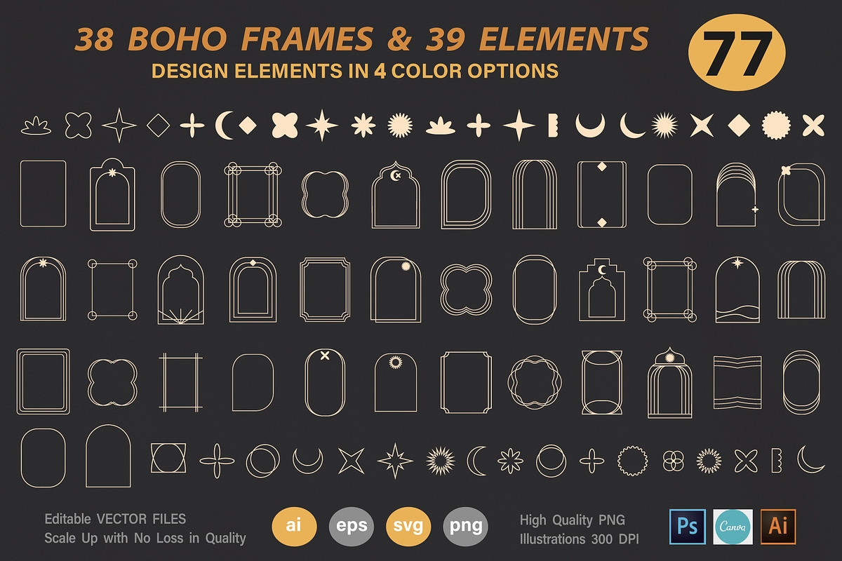 100 Illustrations and Frames Atelier, an Object Graphic by Katrinelly