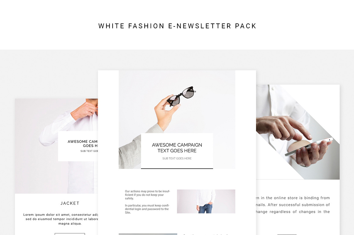 White Fashion E-newsletter Pack, an Email Template by Swiss_cube