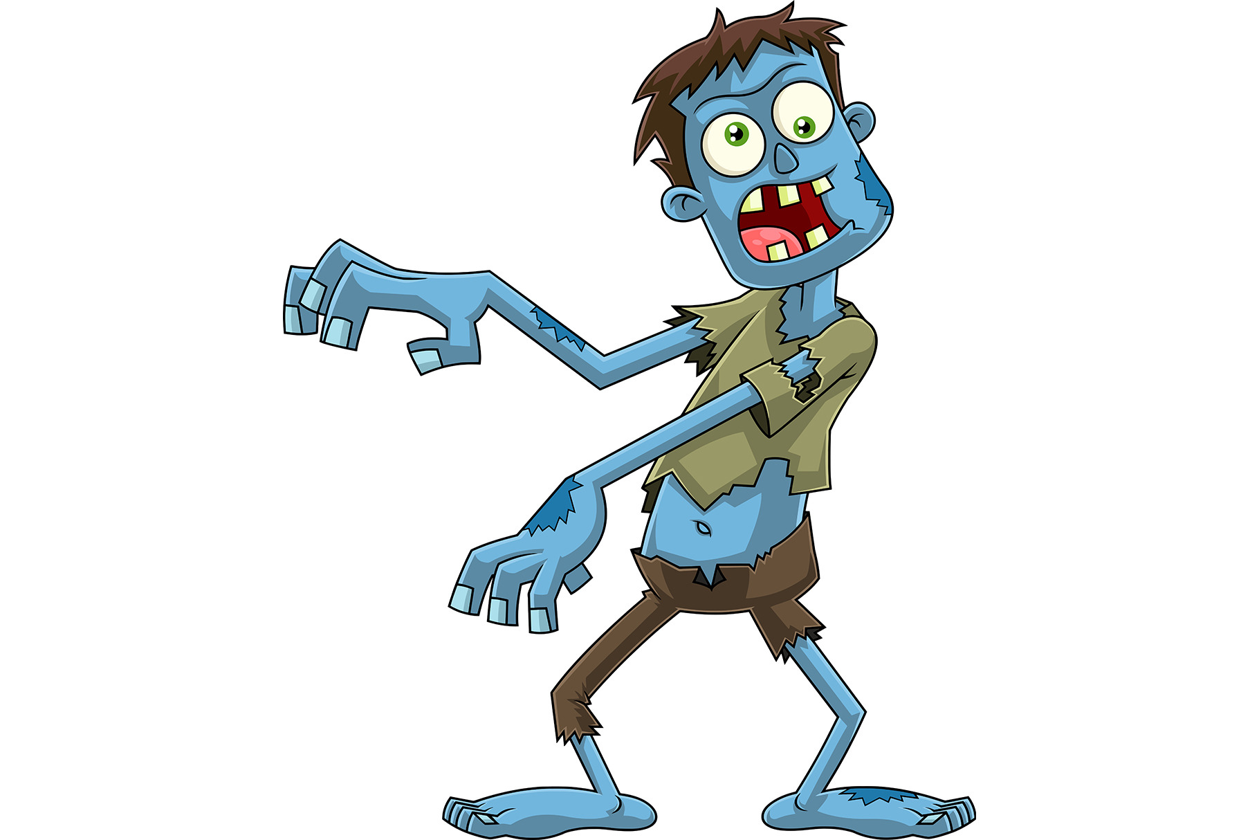 Scary Zombie Cartoon Character, an Illustration by HitToon