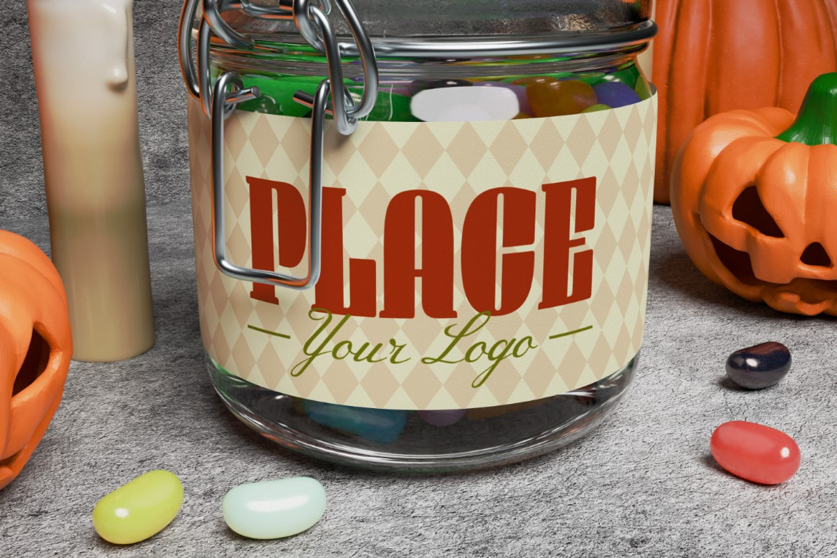 Halloween Candy Jar Mockup, a Packaging Mockup by graphicook