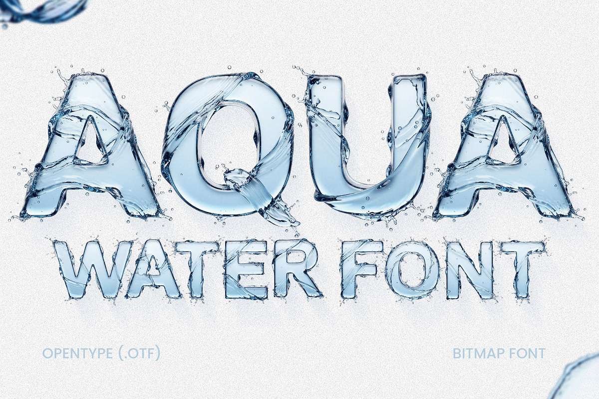Aqua - Realistic Water Font, a Font by AndrewPixelType