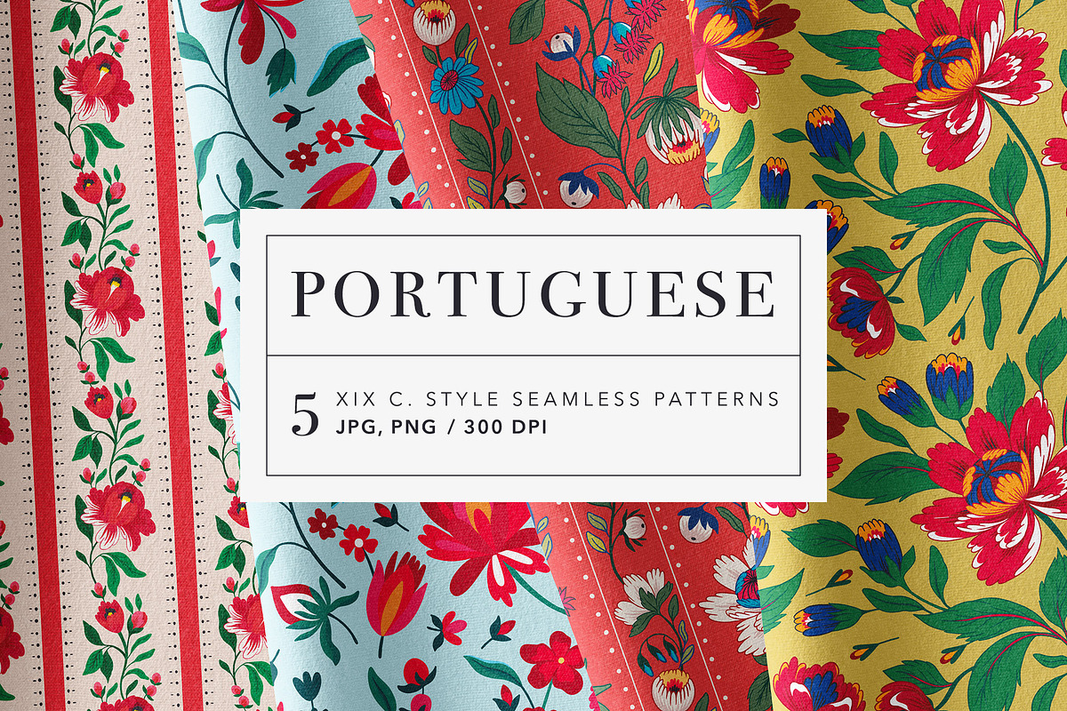Portuguese Pattern Set, XIX c. Style, a Pattern Graphic by likorbut