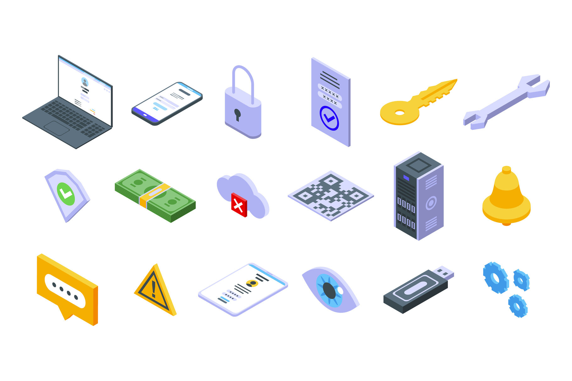 Multi-factor authentication icons | Technology Illustrations ~ Creative ...