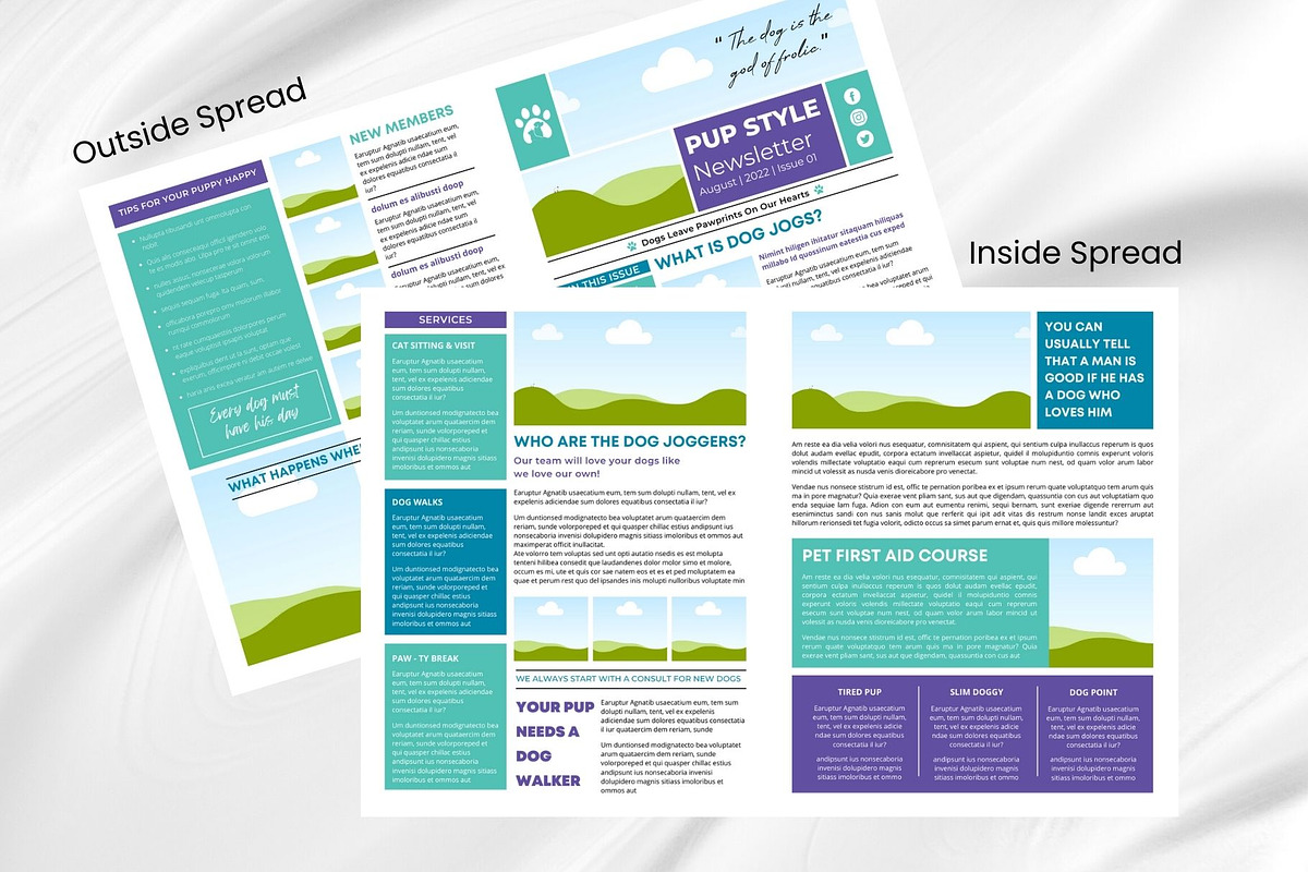 Canva newsletter template for pet dogs