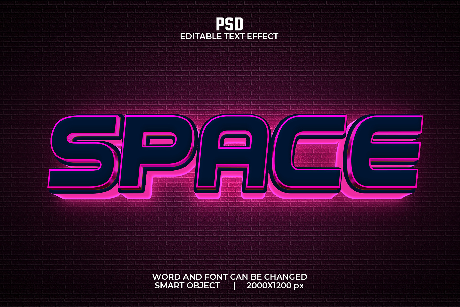 Space neon style 3d Text Effect | Layer Styles ~ Creative Market