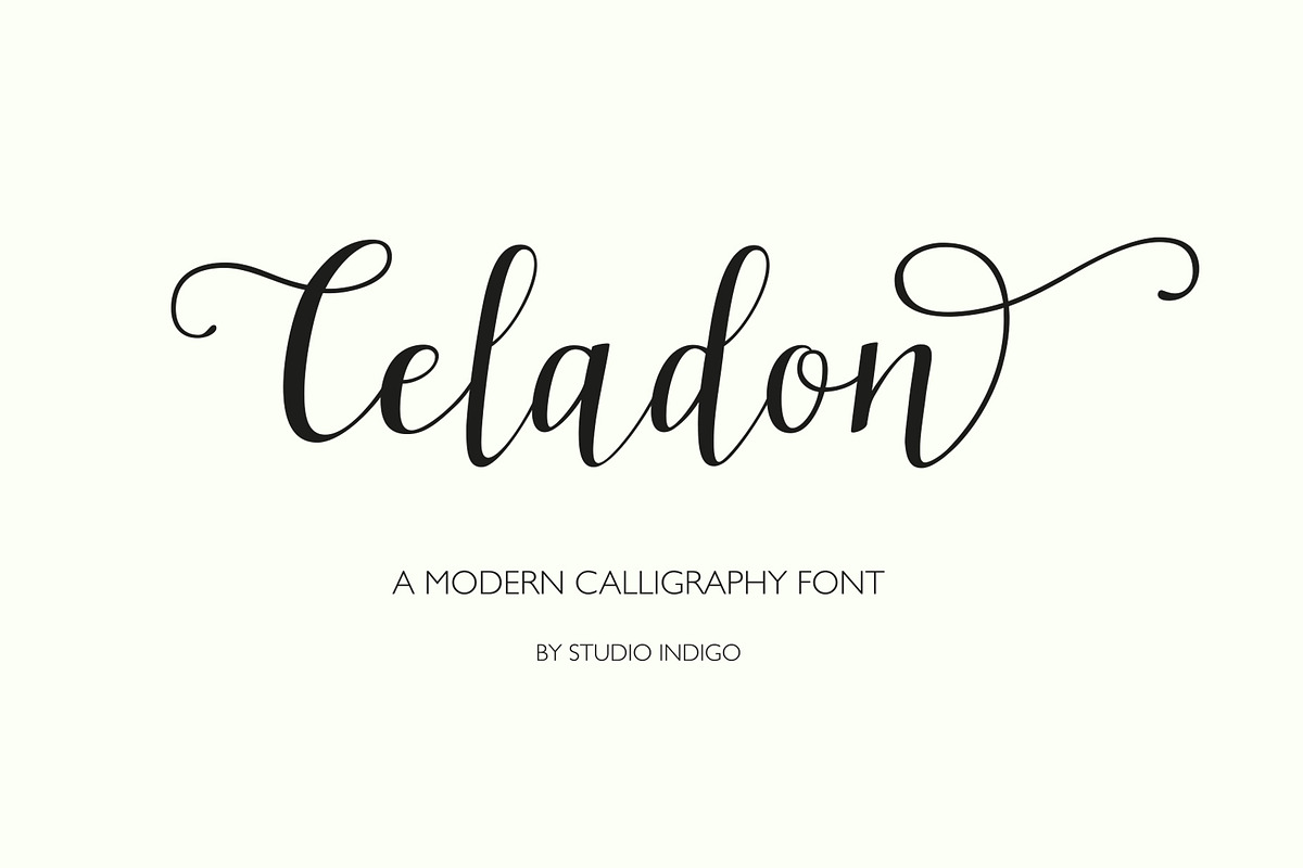 Celadon Modern Calligraphy Font, a Script Font by Studio Indigo