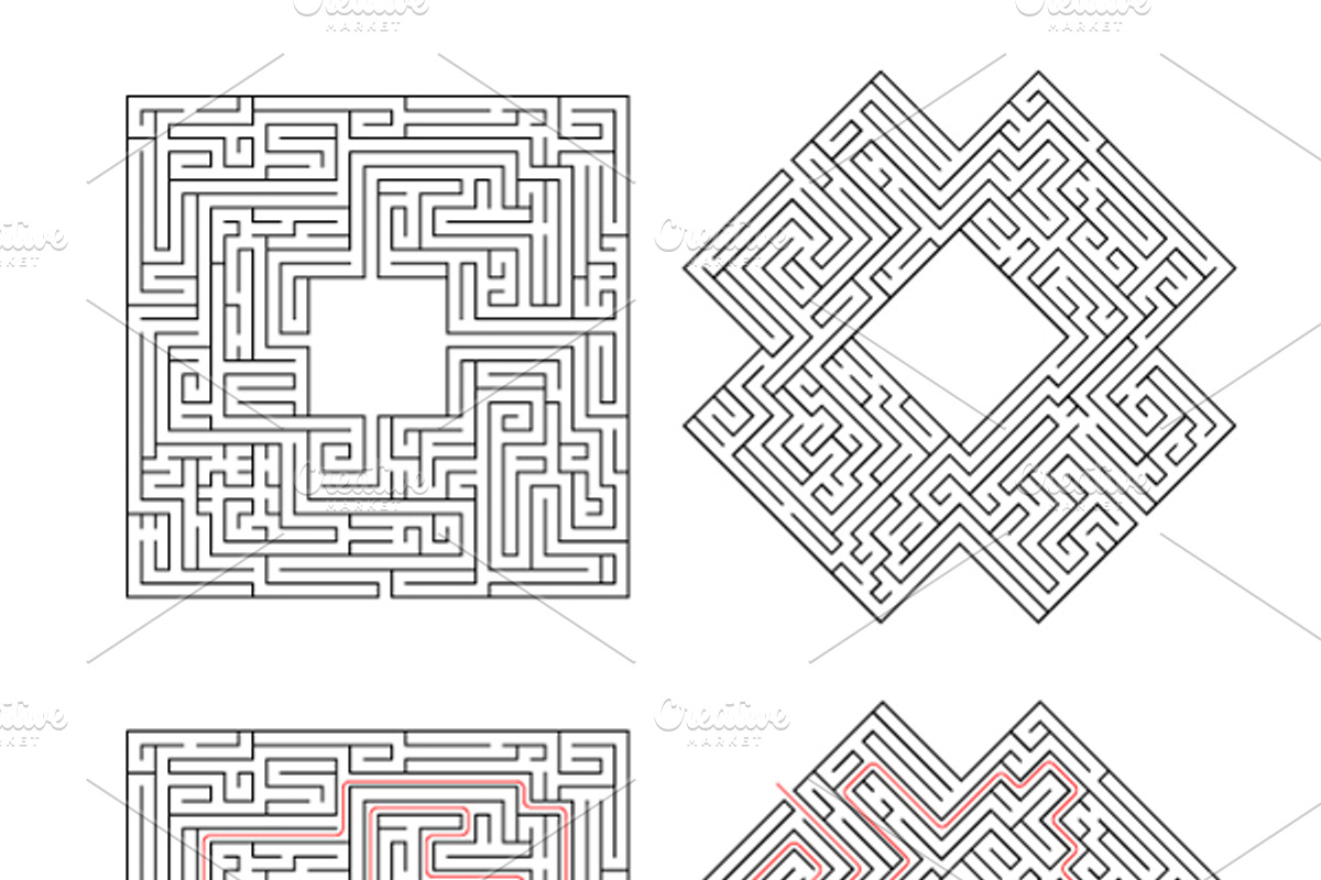 Two complicated labyrinths, an Object Graphic by BestPics