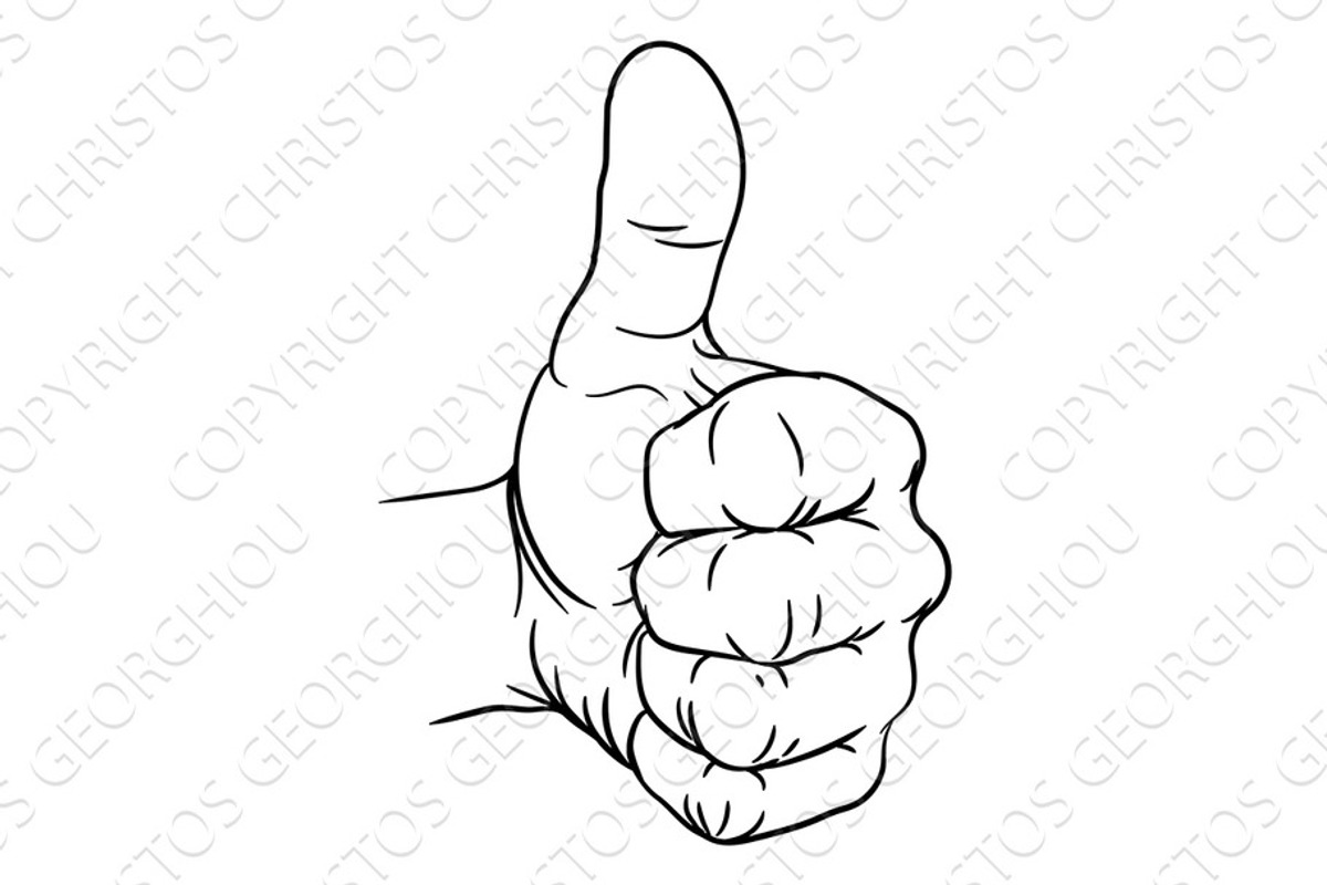 Hand Thumbs Up Gesture Thumb Out, an Illustration by Christos Georghiou ...