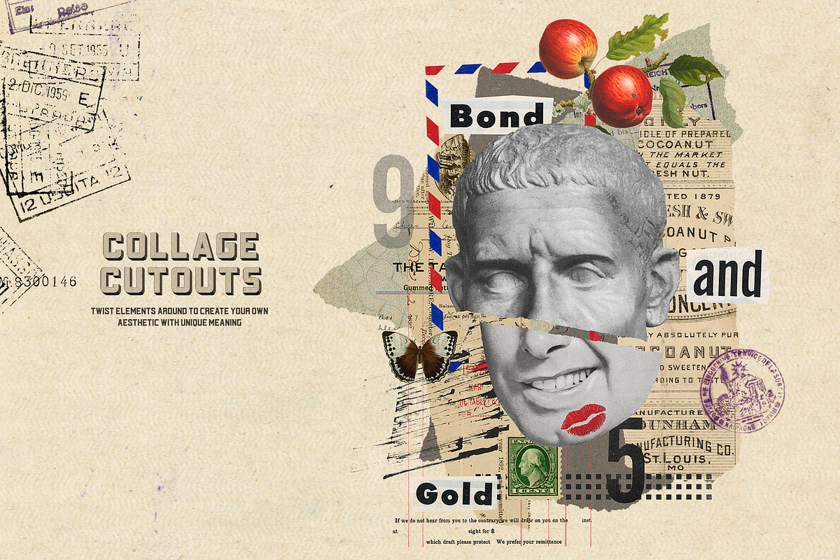 Vintage Collage Creator 1170+ Assets, an Object Graphic by Veris Studio