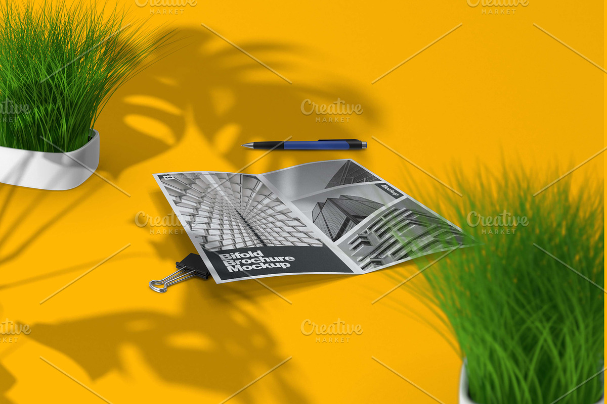 3D Render Bifold Brochure Mockup, an Advertising Mockup by Aprndy85