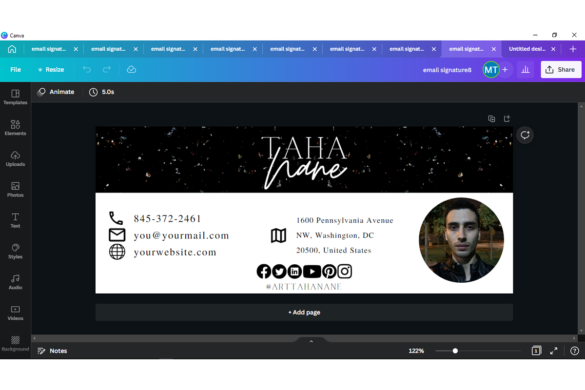Email Signature Canva Template, an Email Template by tahananeart