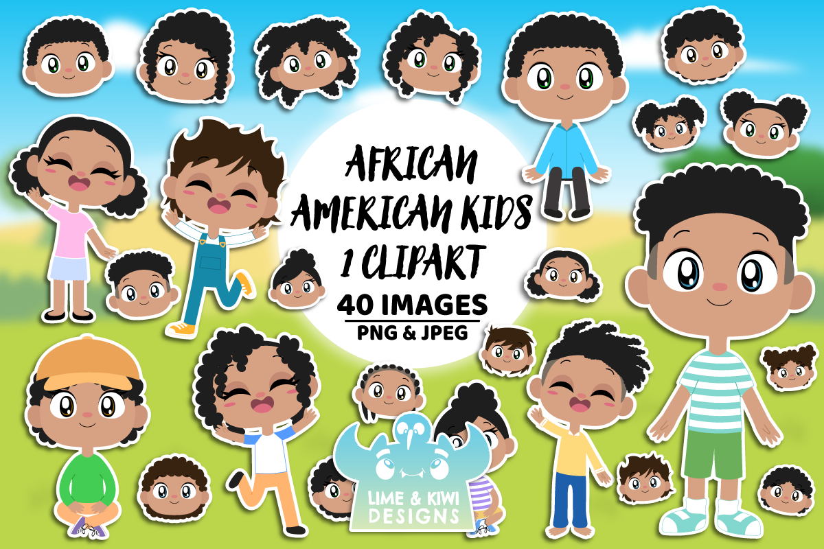 African American Kids Clipart, a Person Illustration by Lime & Kiwi ...