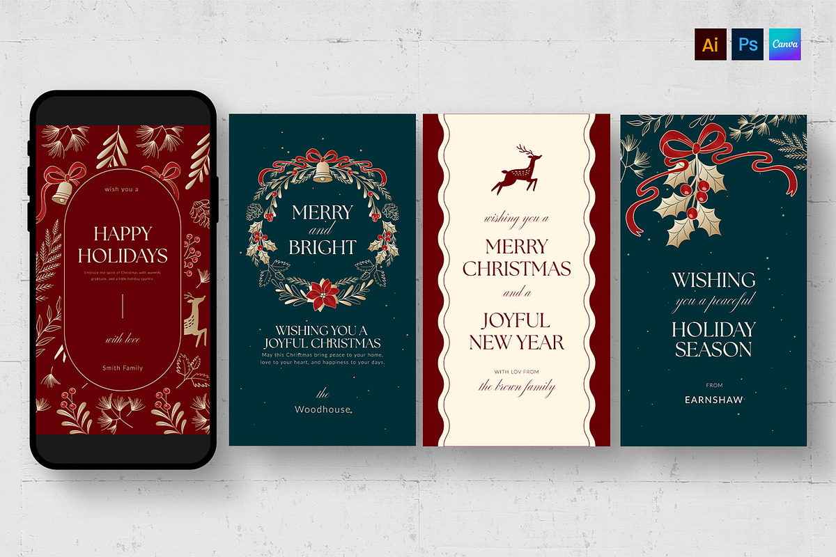 Christmas Social Media Templates, a Social Media Template by BrandPacks