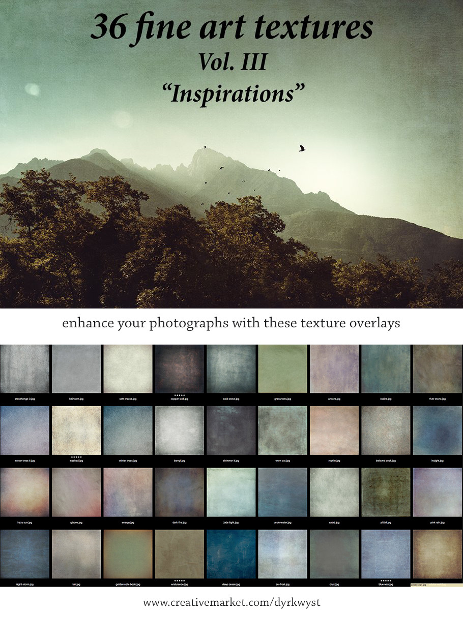 Inspirations - 36 fine art textures, a Texture Graphic by dyrkwyst textures