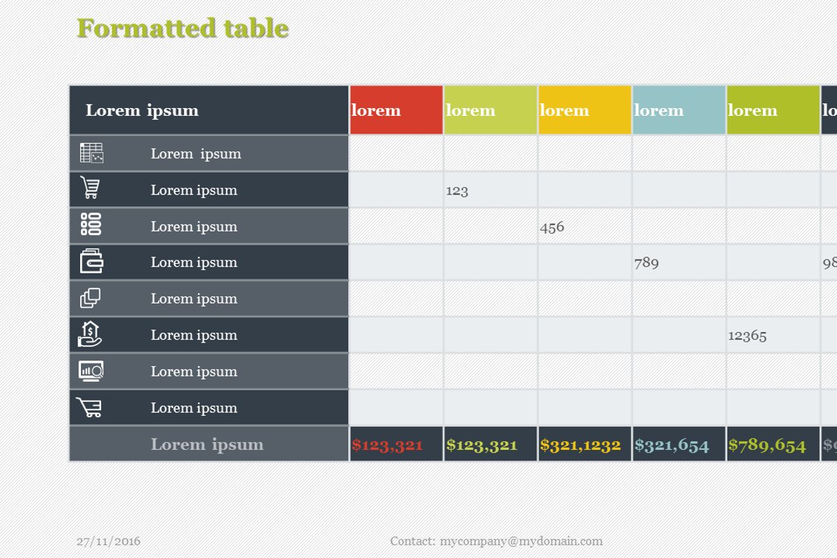 Creative Tables Pack 1 PowerPoint, a Presentation Template by Yes ...