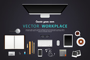 Vector Workplace, a Work Illustration by SonneLeo | Creative Market