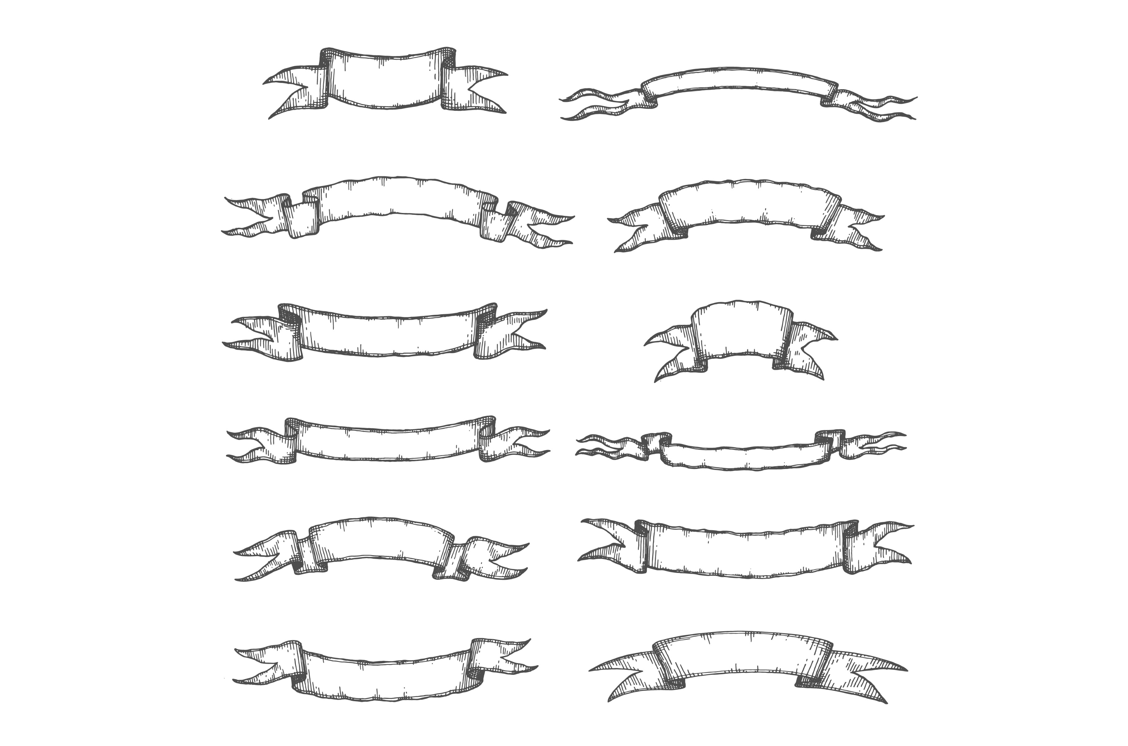 Vintage heraldic ribbon, pennants, an Illustration by Vector Tradition