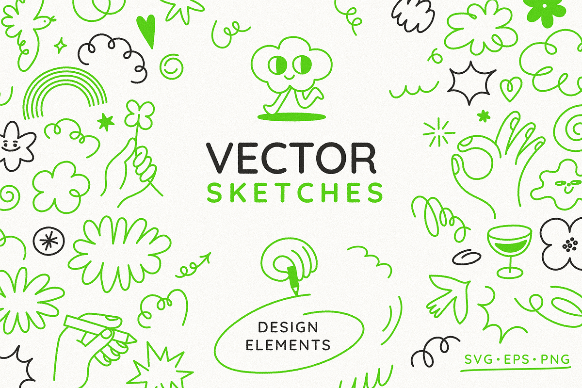 Vector sketches, design elements, a Graphic by venimo
