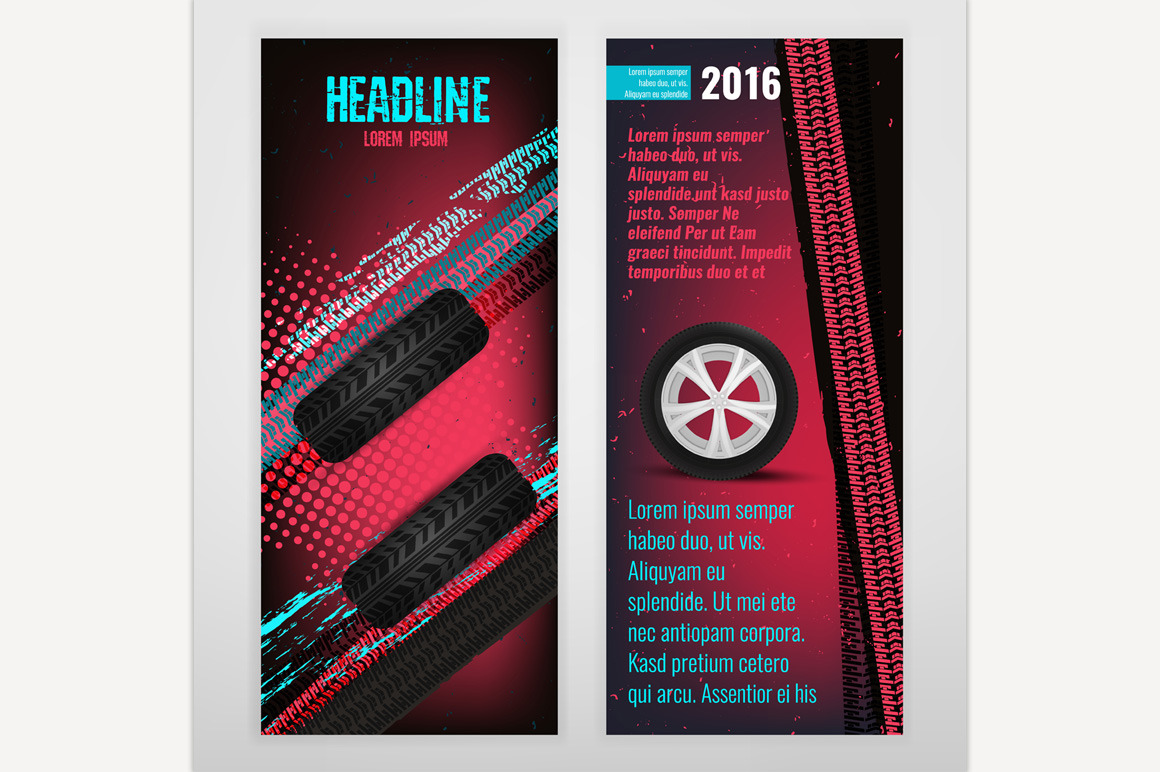 Grunge Tire Banner, a Decorative Illustration by Anna's Shop