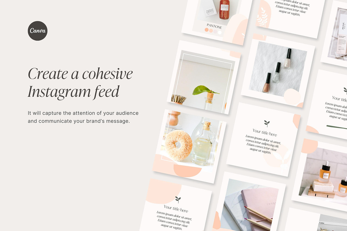 Peach Instagram Puzzle template, a Social Media Template by ...