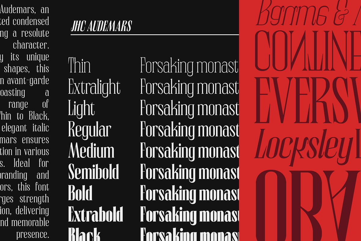 JHC Audemars - Reverse serif font, a Serif Font by Jehoo Creative
