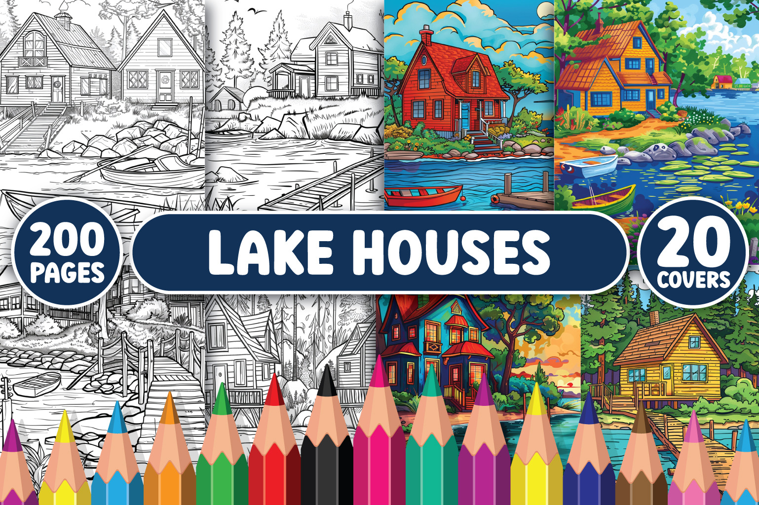 200 Lake Houses Coloring Pages