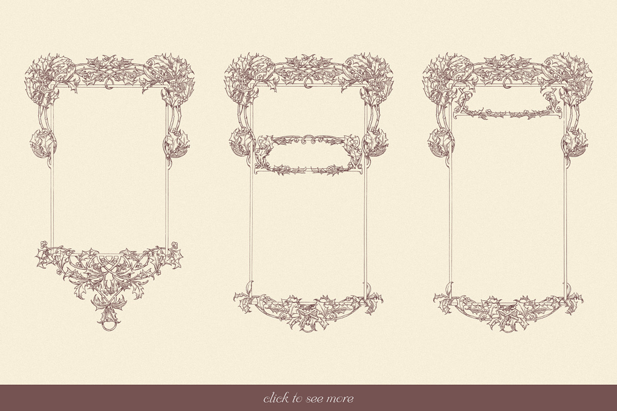 60 Victorian Floral Borders, a Background Graphic by Century Library