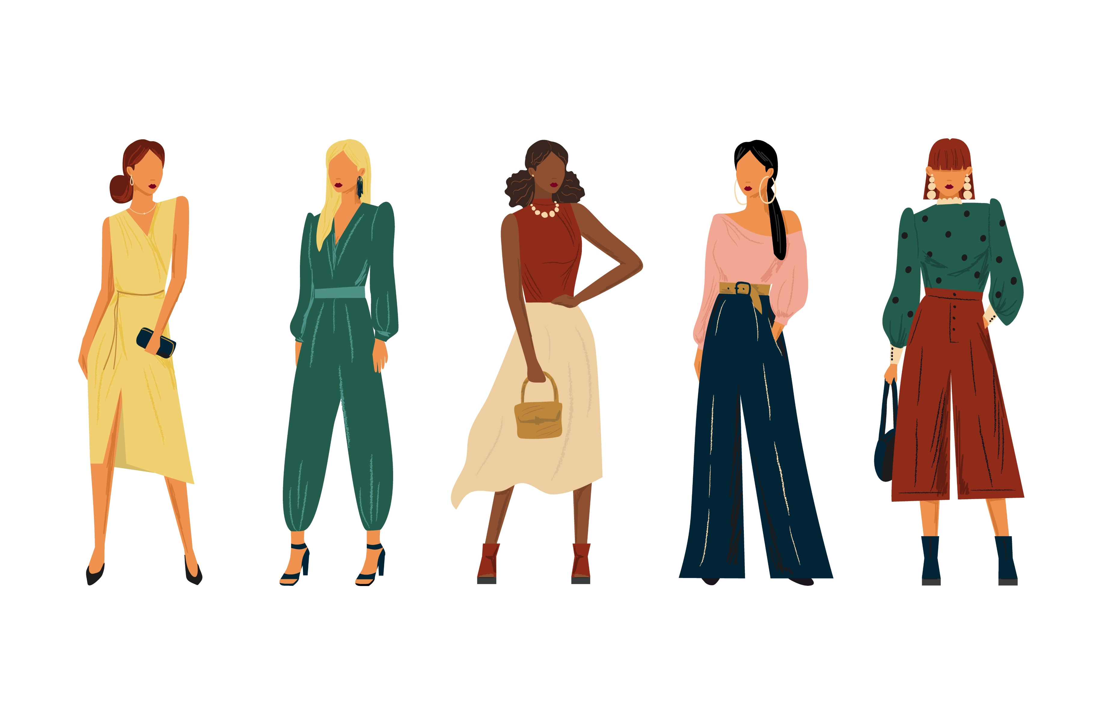 Fashion models in design clothes, a Person Illustration by ...