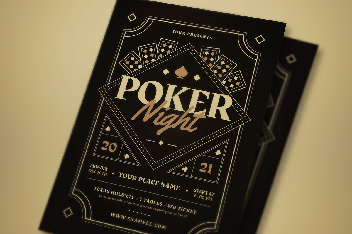 Poker Flyer Set, a Flyer Template by graphicook | Creative Market