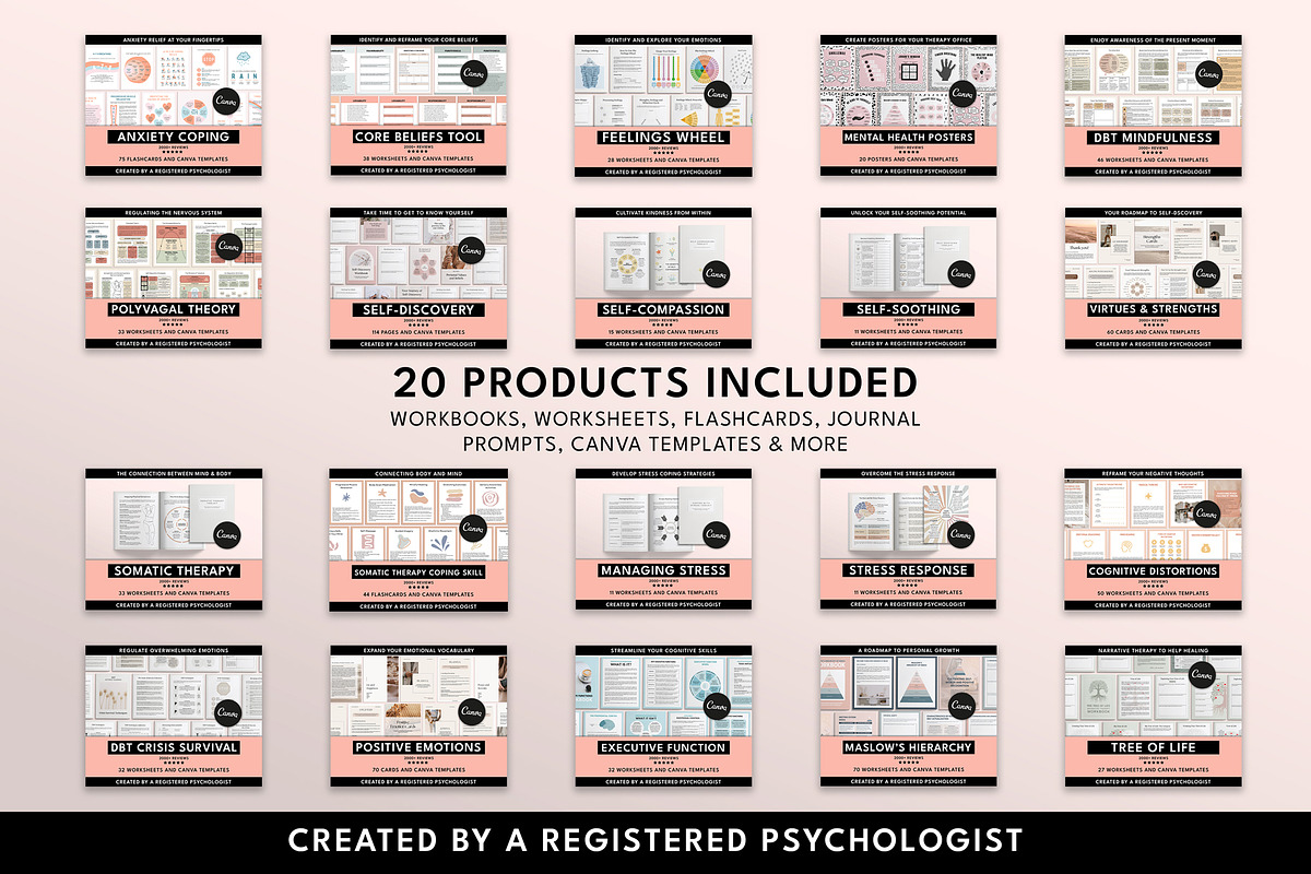 Therapy Tools Canva Template Bundle
