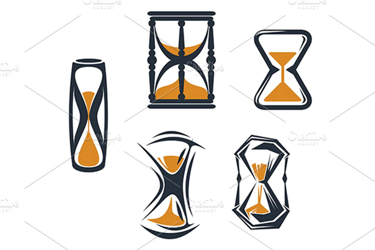 Sandglass symbols, a Graphic by Vector Tradition