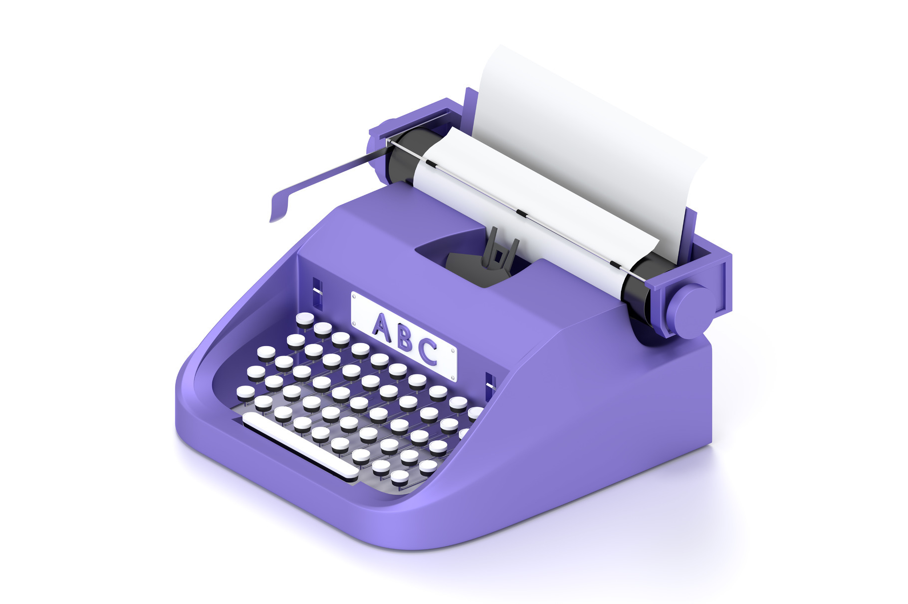 3d render typewriter with paper for | Technology Illustrations ...