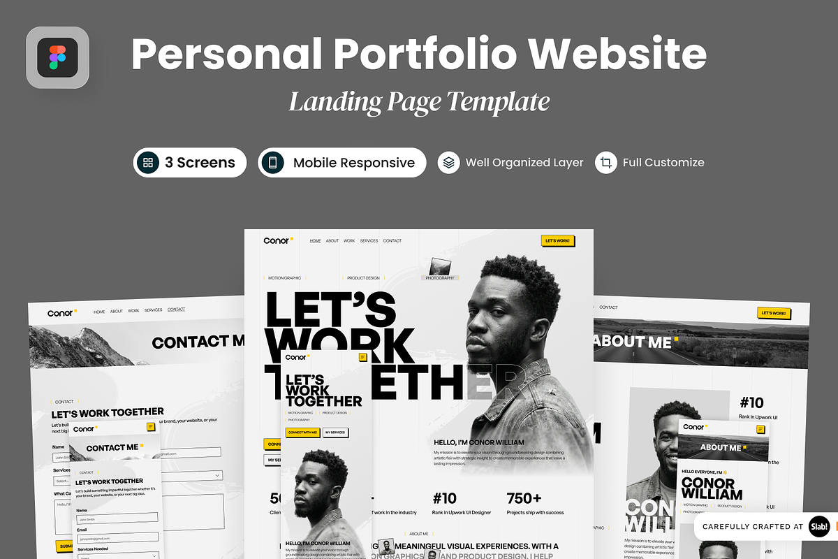 Conor - Personal Portfolio Website, a Landing Page Template by SLAB! Design