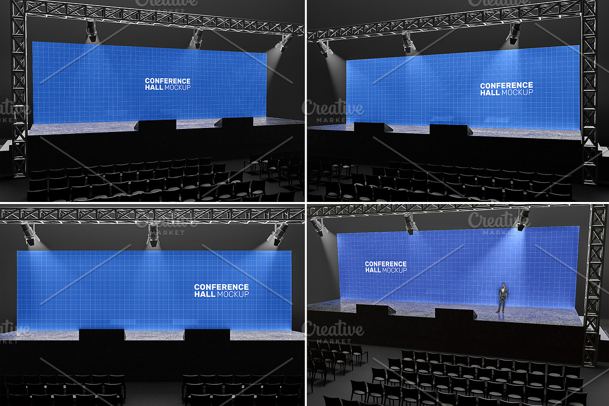 Conference Hall Screen Mockup, a Product Mockup by Illusiongraphic